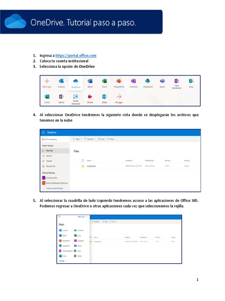 Tutorial OneDrive Paso A Paso | PDF | Archivo de computadora ...