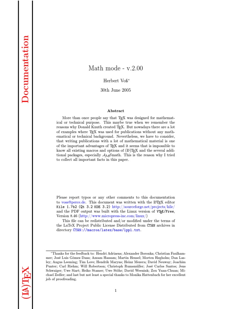 Math Mode | Download Free PDF | Bracket | Te X