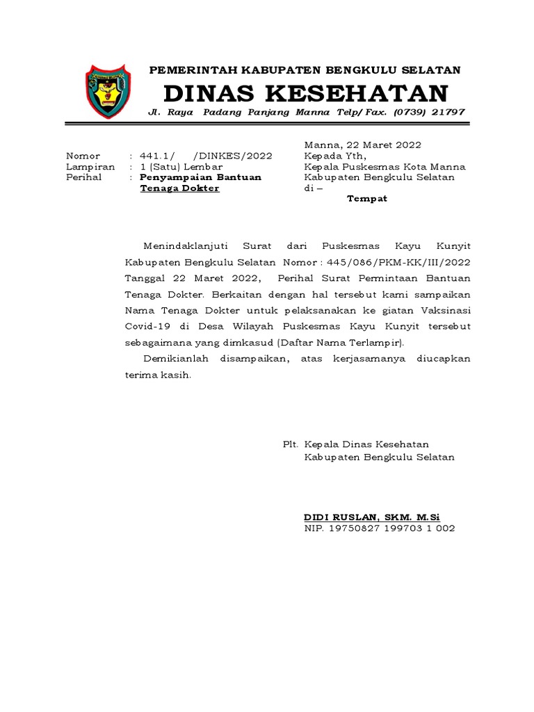 Surat Balasan Dan Surat Tugas 2022 | PDF