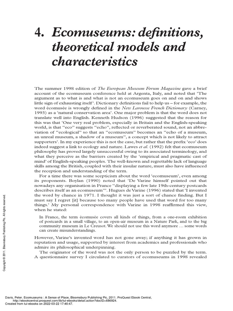 Theoretical Models and Characteristics: 4. Ecomuseums: Definitions ...