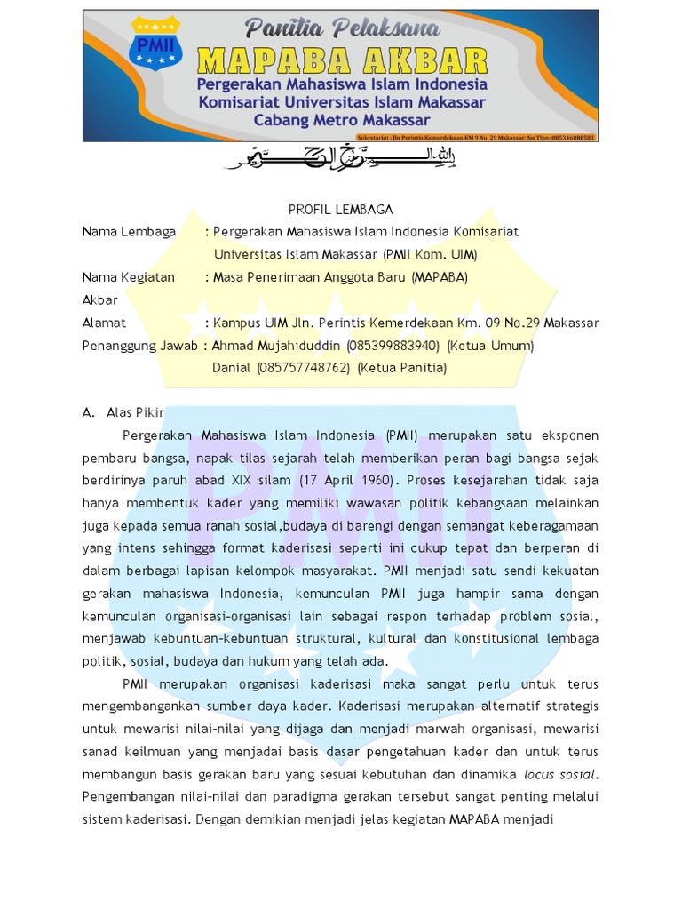 MAPABA PMII UIM: Perekrutan dan Penguatan Nilai Keislaman | PDF | Ilmu Sosial | Perjalanan