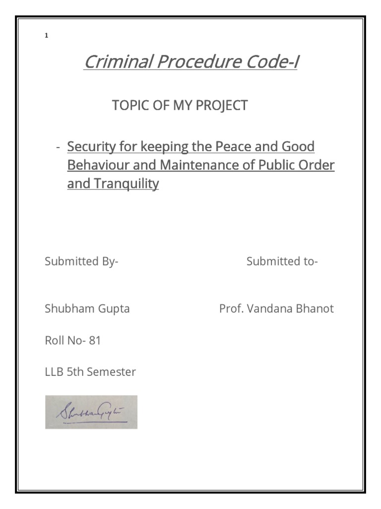 Criminal Procedure Code Criminal Procedure Code Criminal Procedure Code ...