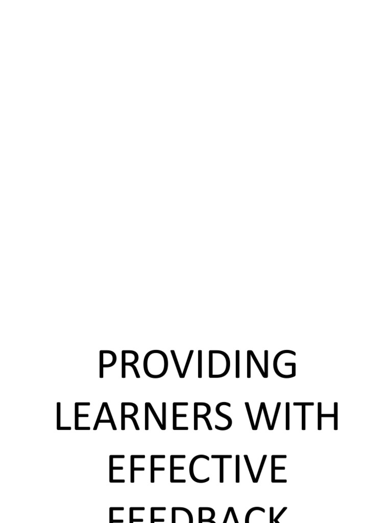 FEEDBACKING THE LEARNERS | PDF | Cognition | Learning