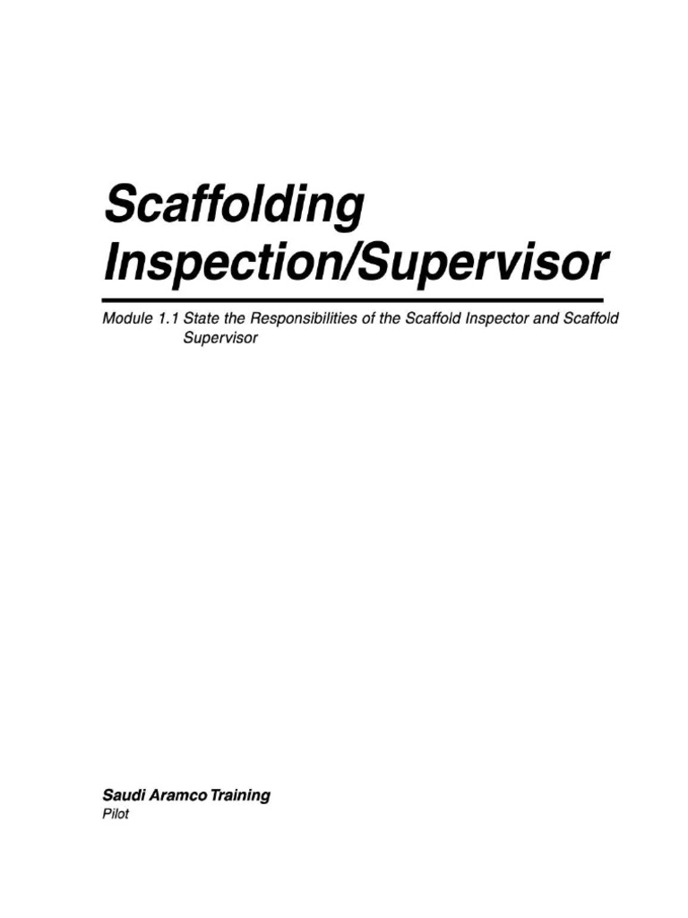 Supervisor - Inspector Saudi Aramco Training Pilot | PDF