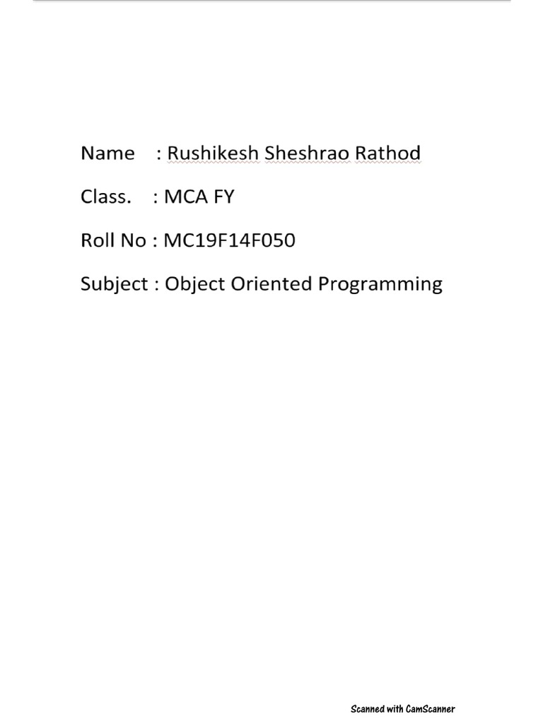 OOP Practicals 01-20 | PDF