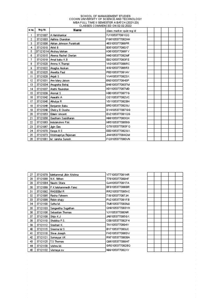 BRM Quz Reg Code ABC FT II | PDF