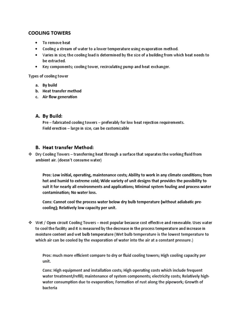 Cooling Towers | PDF | Water | Humidity