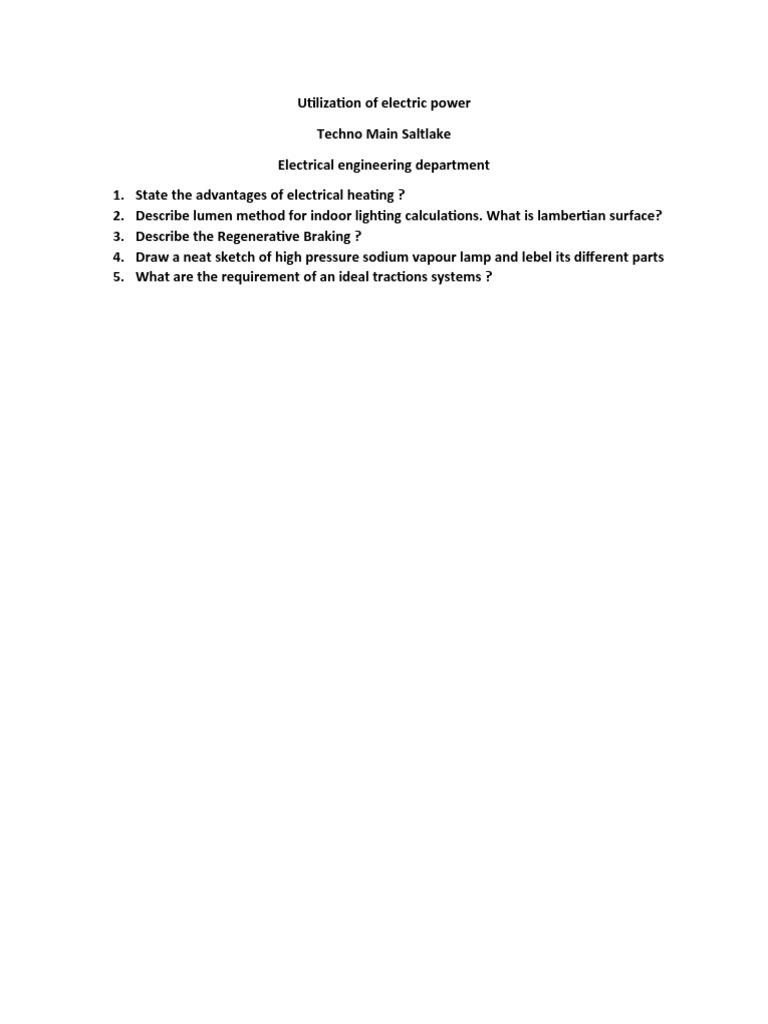 Utilization of Electric Power | PDF