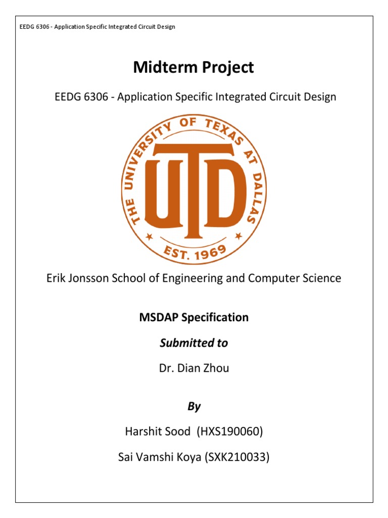 Midterm Project: EEDG 6306 - Application Specific Integrated Circuit ...