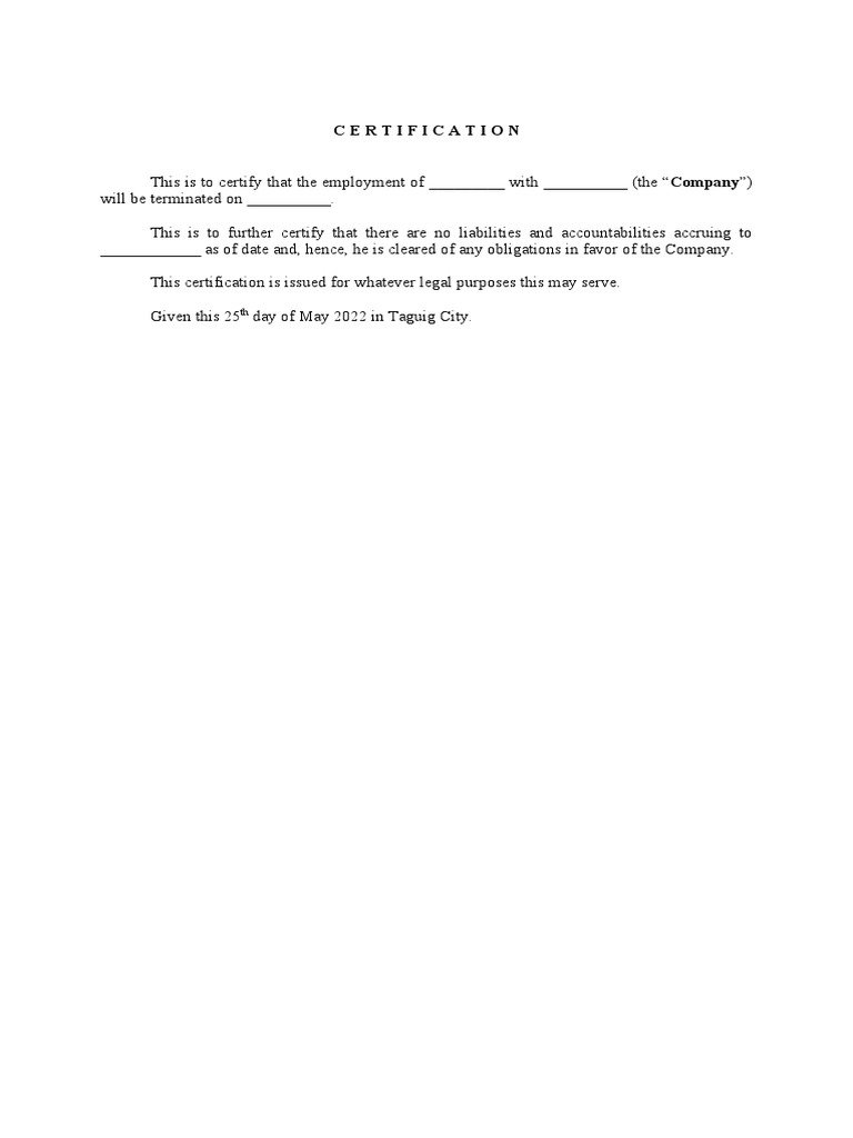 Employee Certification | PDF | Business | Finance & Money Management