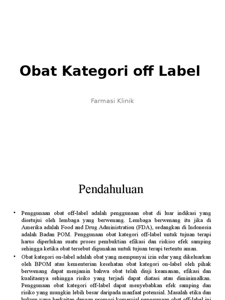 Obat Kategori Off Label | PDF