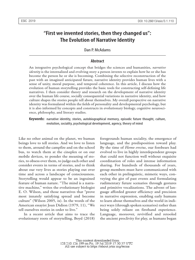 "First We Invented Stories, Then They Changed Us": The Evolution of ...