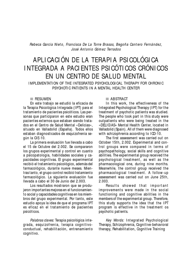 Aplicacion Terapia Psicologica Integrada | Download Free PDF ... Aplicacion Terapia Psicologica Integrada | Download Free PDF ...