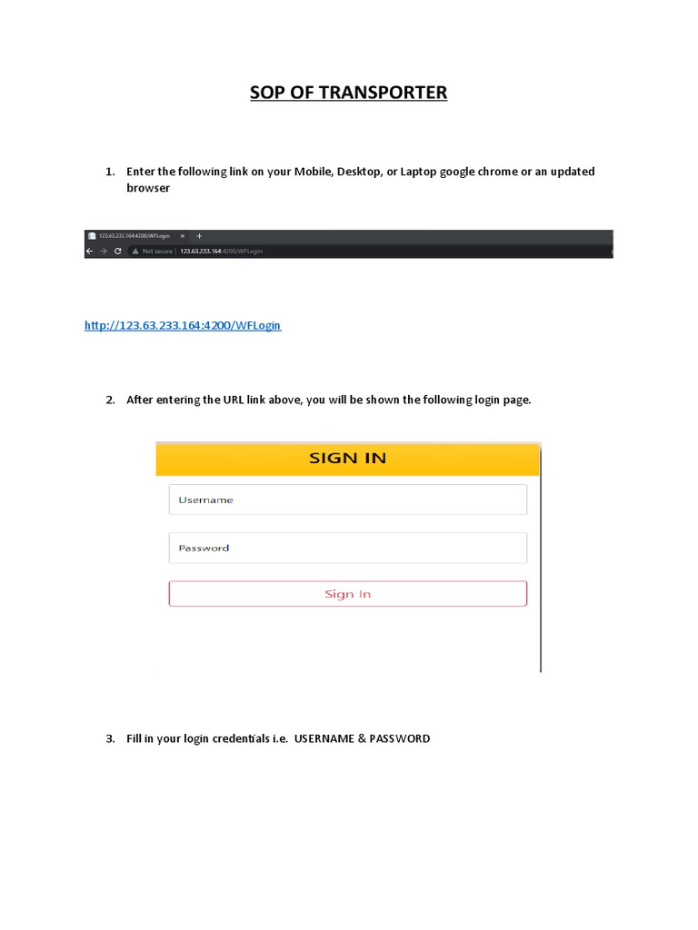 Sop of Transporter | PDF | Internet | Software Engineering
