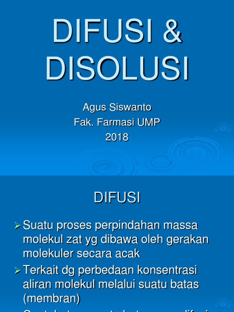 Difusi & Disolusi 2018 | PDF
