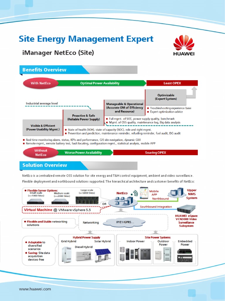 Huawei Imanager Neteco Software Brochure Pdf Graphical User Interfaces Power Supply
