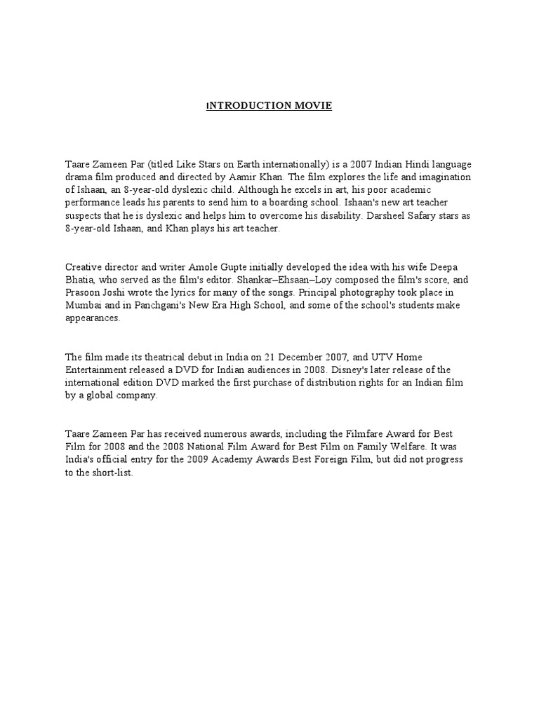 Introduction Movie | PDF