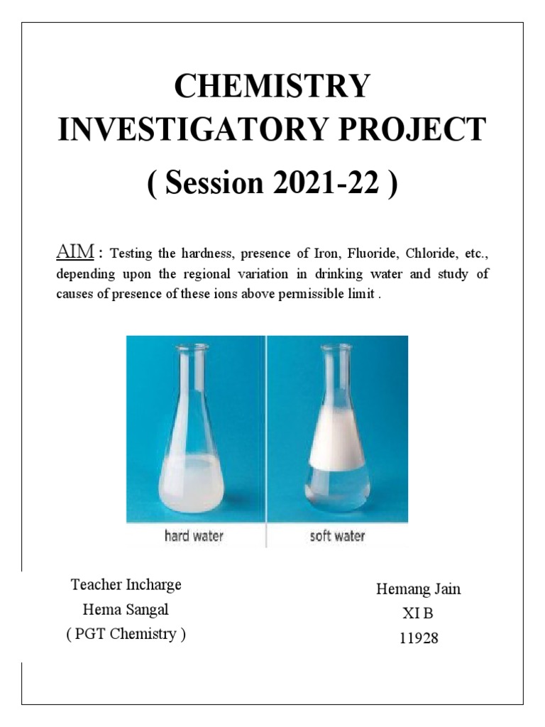 CHEMISTRY INVESTIGATORY PROJECT (Hemang Jain XI B) | PDF | Sodium | Chloride