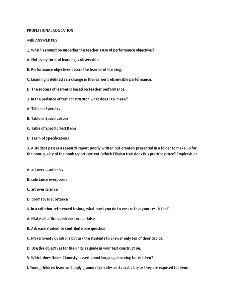 Professional Education | PDF | Teachers | Thought