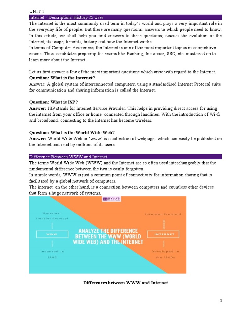 Sec BSC III Sem Notes | PDF | Internet | World Wide Web
