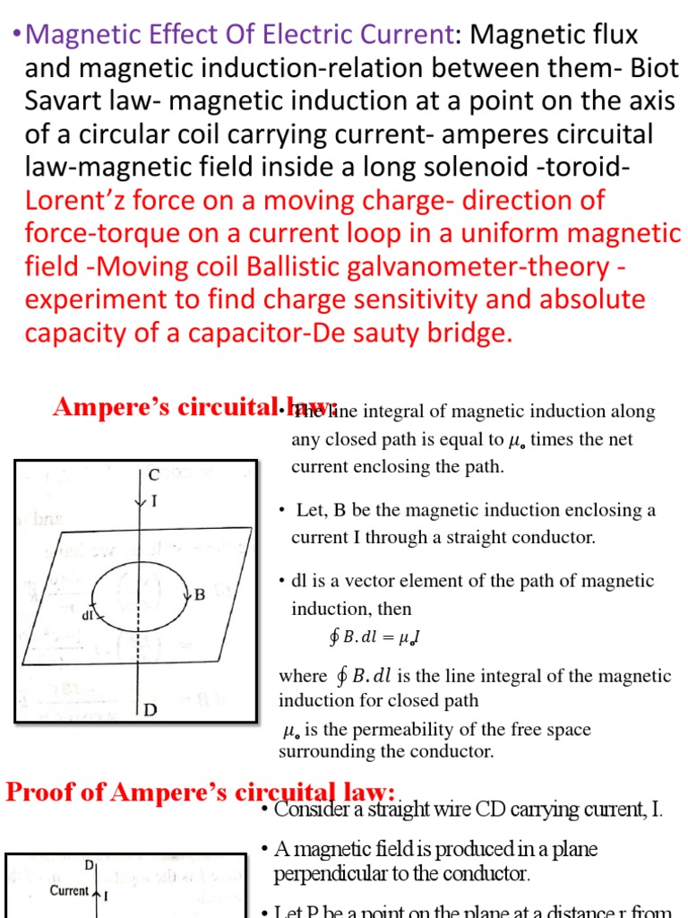 Amperes Law | PDF | Magnetic Field | Electromagnetic Induction