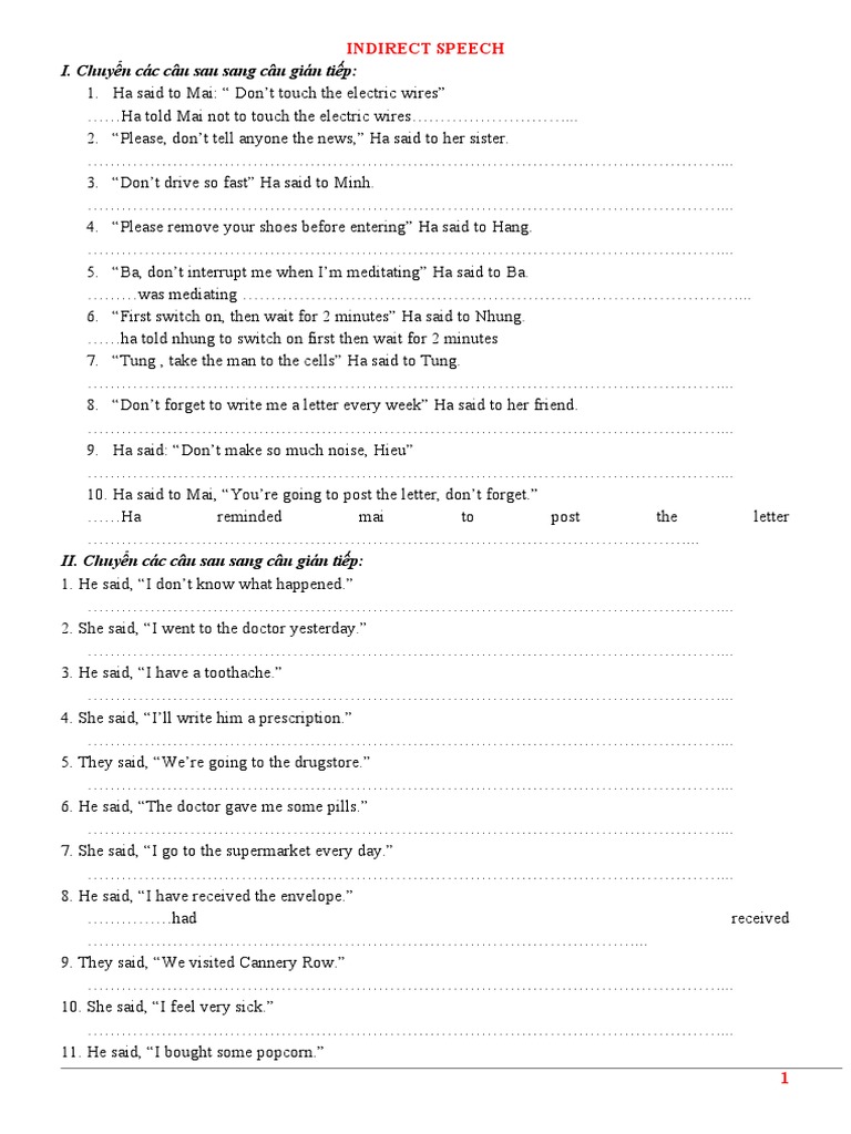 Indirect Speech Conversion Guide | PDF