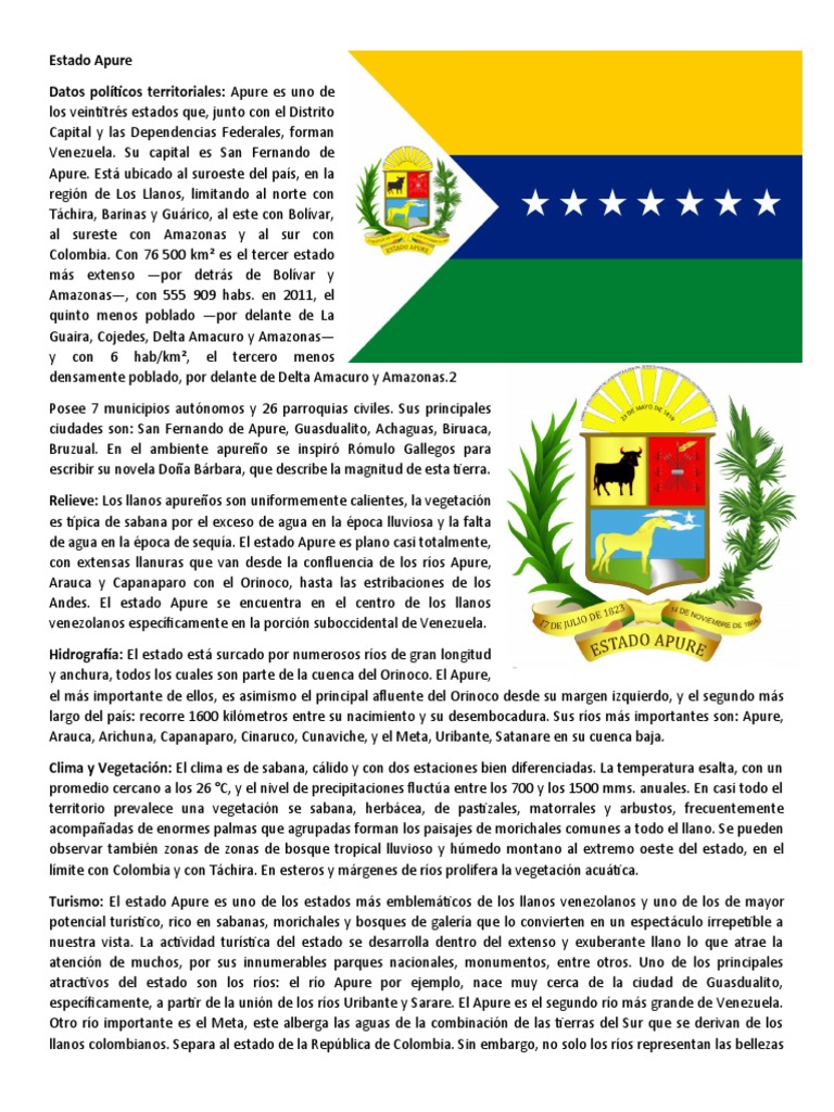 Estado Apure | PDF | Viajes y turismo | Historia
