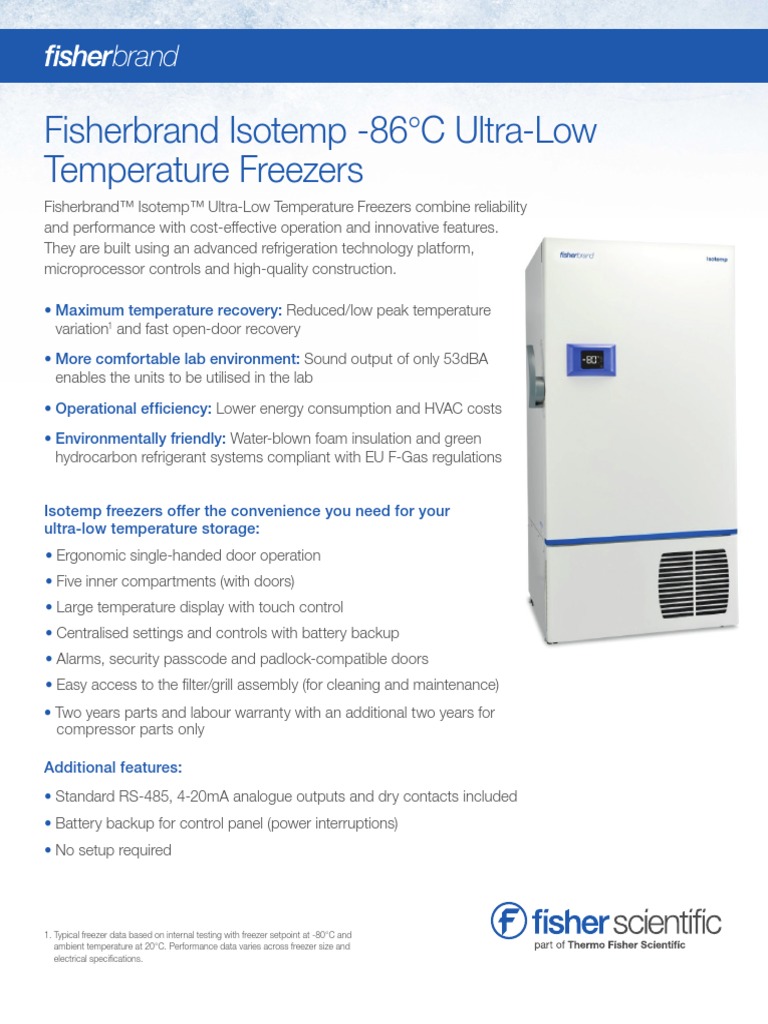 Freezers - Brochure - 80 - EN - Final | PDF | Refrigerator | Temperature