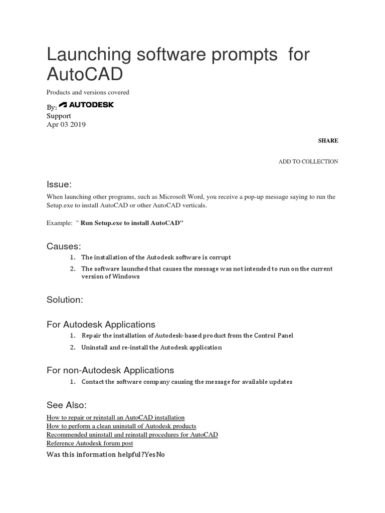 Launching CAD Software Prompts | PDF