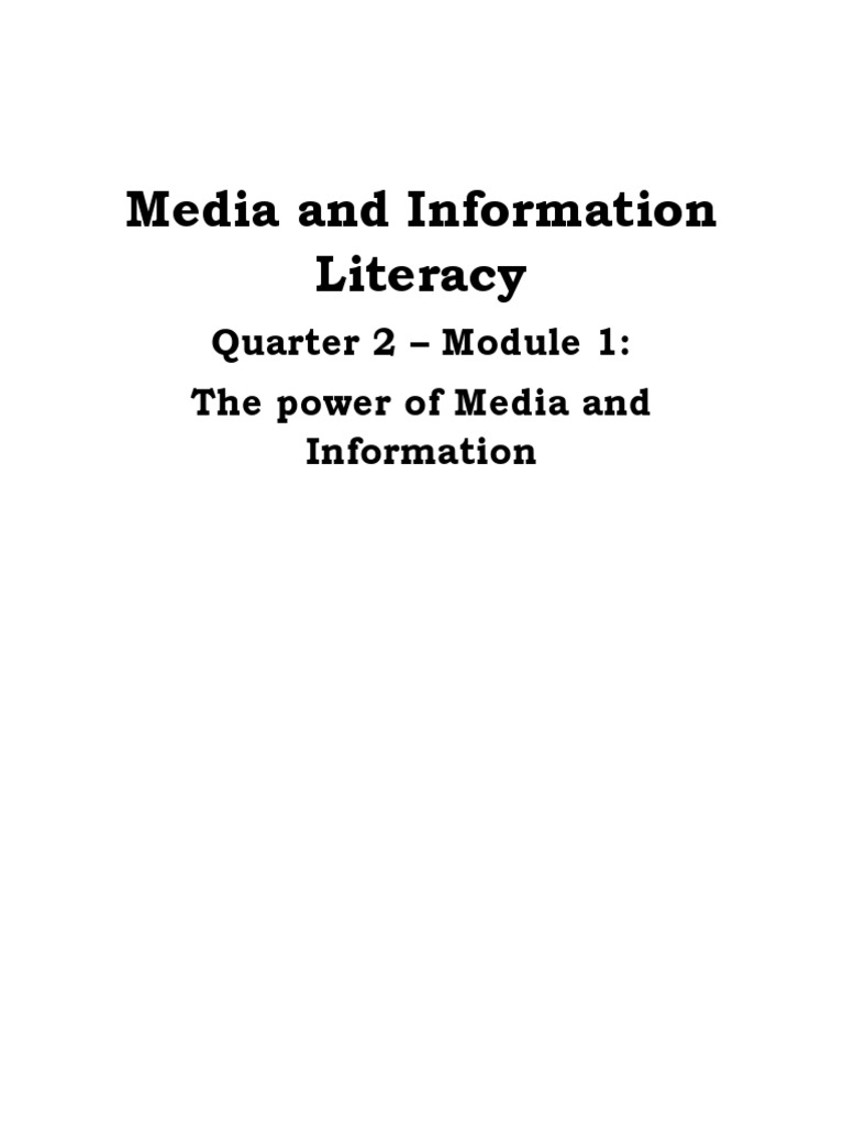 The Power of Media and Information Answers | PDF