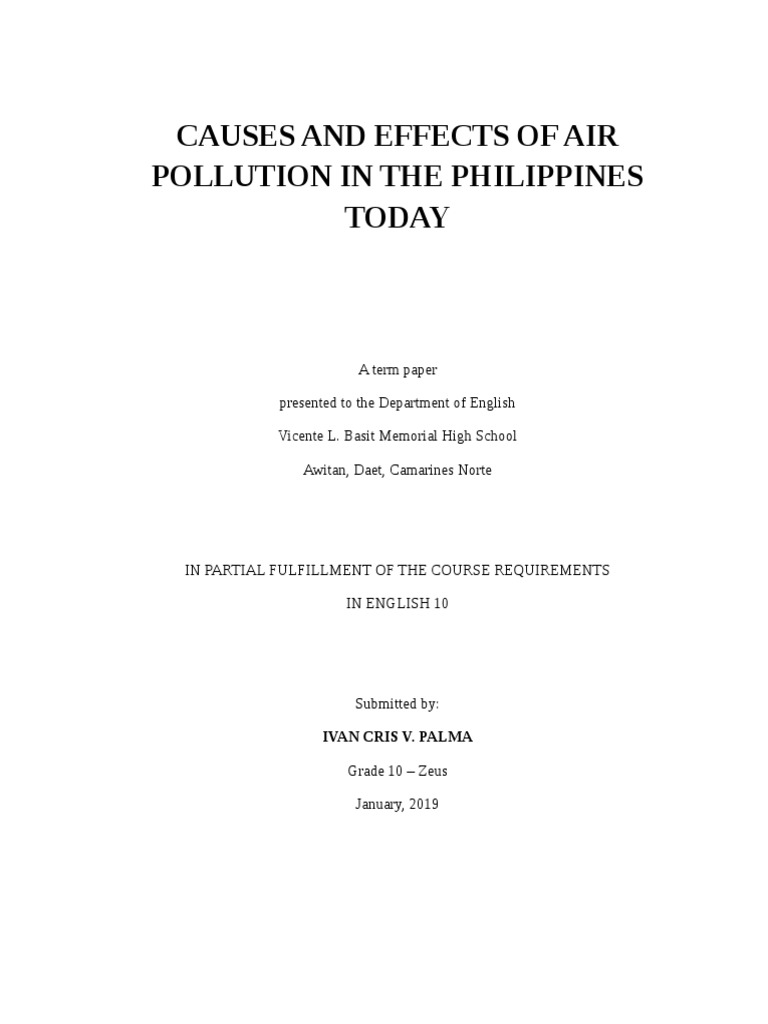 Research Paper Ivan | PDF | Atmosphere Of Earth | Air Pollution