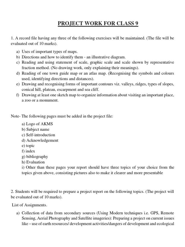 9th Project Work | PDF | Map | Earth Sciences