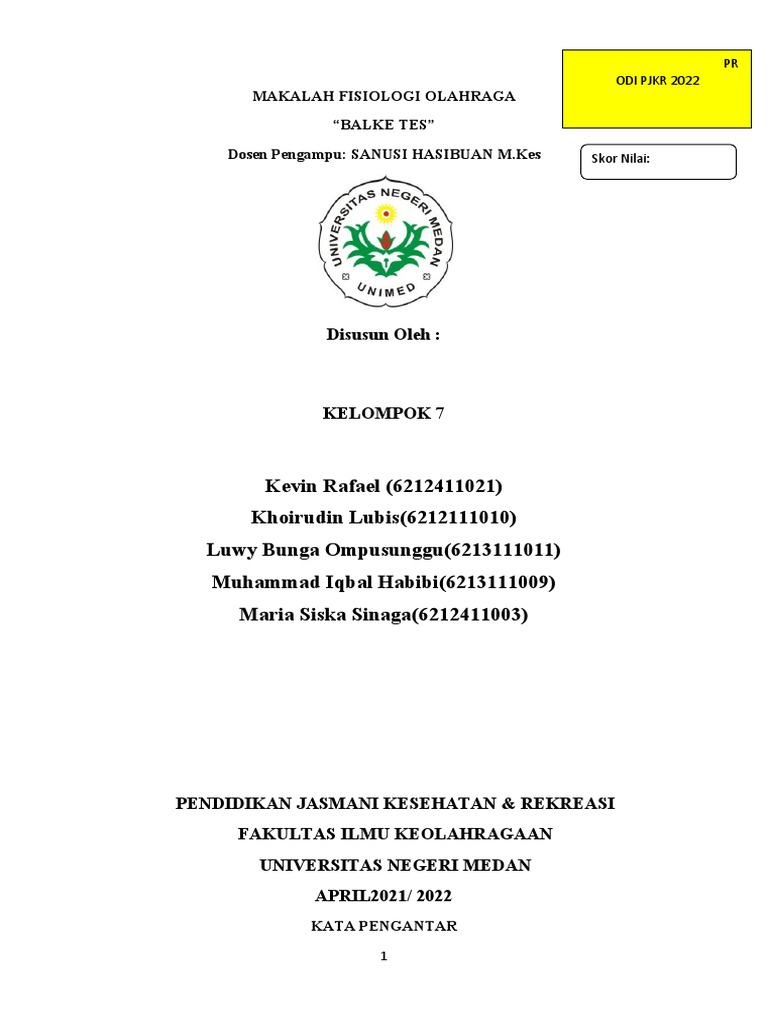 Makalah Balke Fisiologi Olahraga Kel 7 Revisi | PDF | Kesehatan Holistik