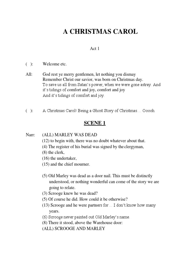 Christmas Carol Script | PDF | Ebenezer Scrooge | Jacob Marley