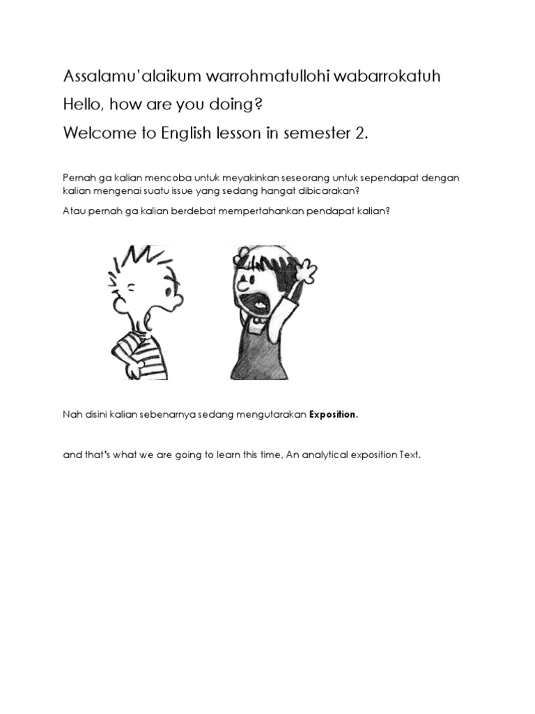 Analytical Exposition Text (Students' Worksheet) - 1 | PDF