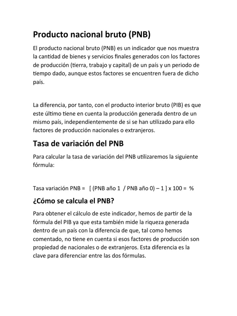 Producto Nacional Bruto | PDF | Producto Interno Bruto | Economias
