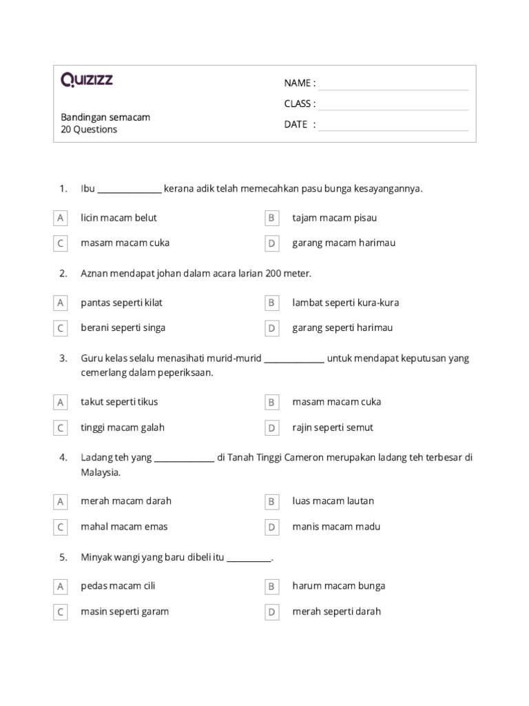Latihan Bandingan Semacam | PDF