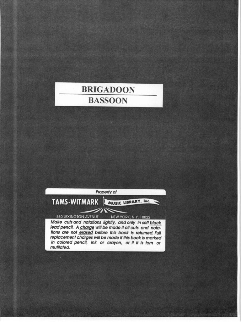 Brigadoon - Bassoon | PDF