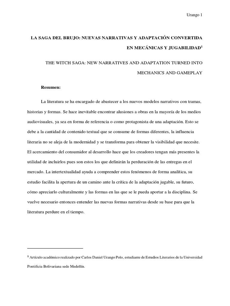 Artículo Académico - Carlos Daniel Urango Polo | PDF | Narración ...