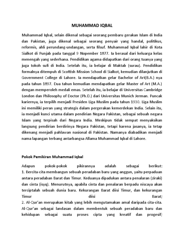 Muhammad Iqbal | PDF