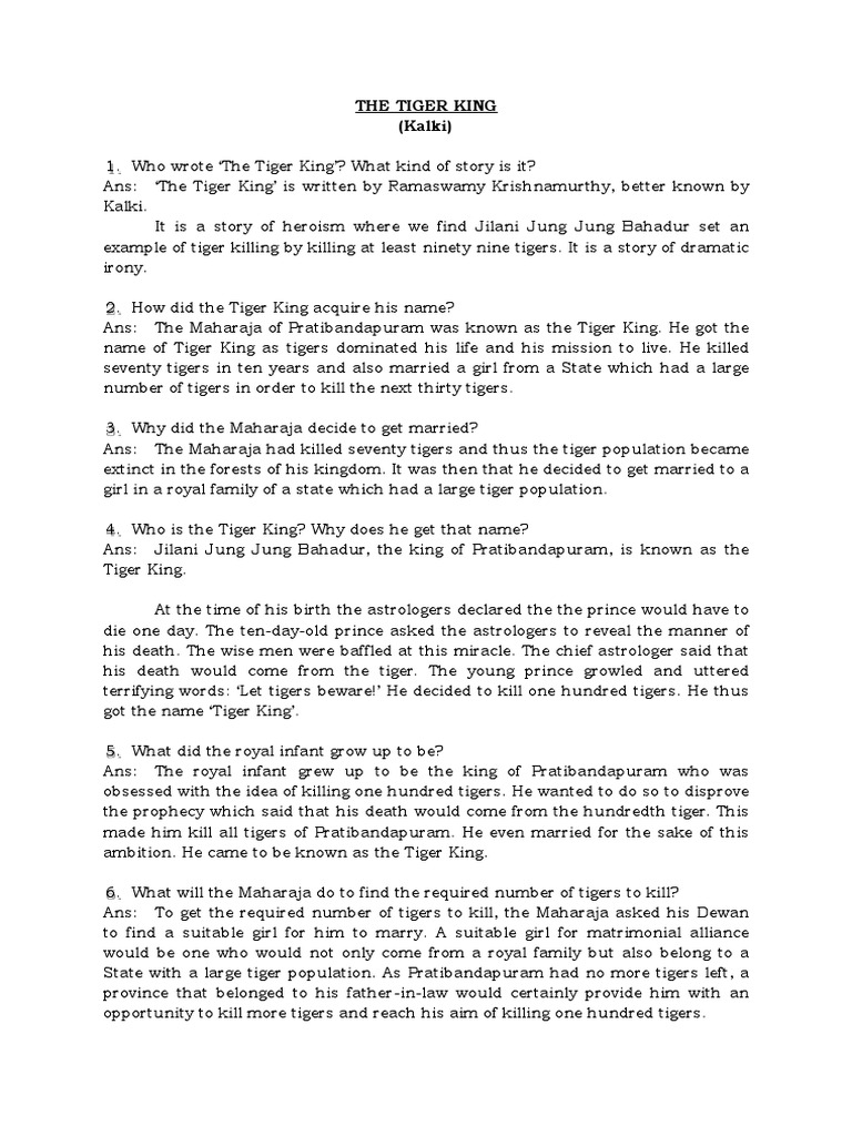 The Tiger King PDF | PDF | Irony