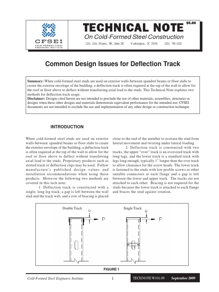 Deflection Track Design for Steel Studs | PDF | Beam (Structure ...