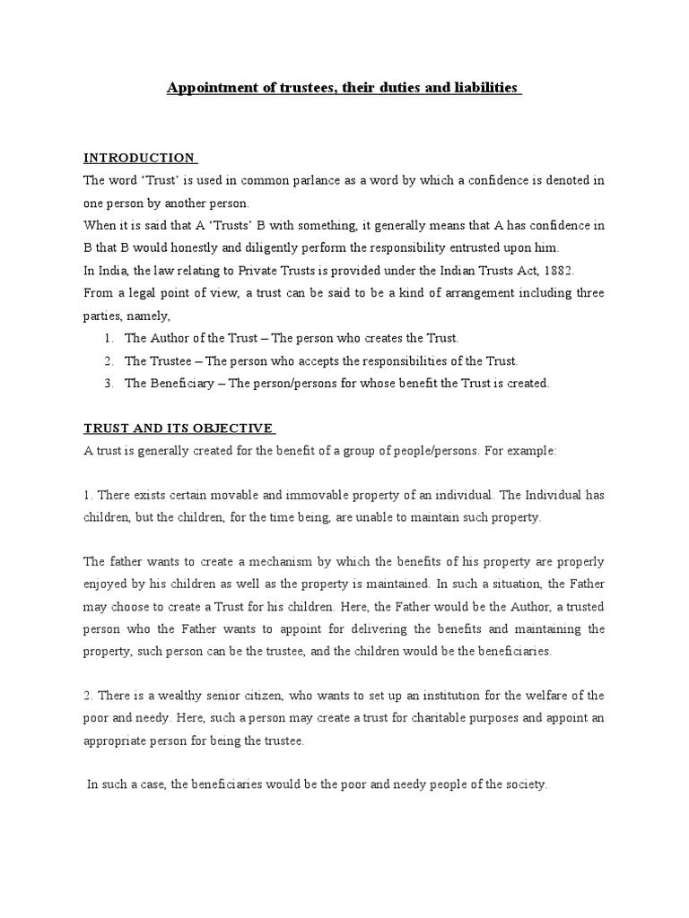 Appointment of Trustees | PDF | Trust Law | Trustee