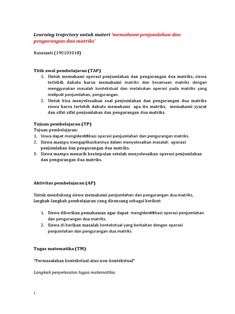 Contoh Learning Trajectory Pdf 