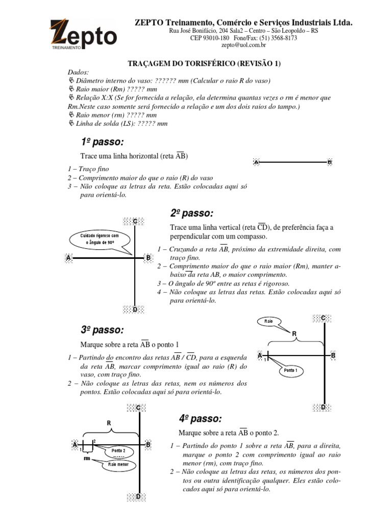 Traçagem Torisférico REVISÃO 1 | PDF | Linha (Geometria)