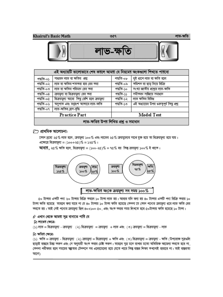 Profit & Loss From Khairuls Basic Math 6th Edition 2022 | PDF