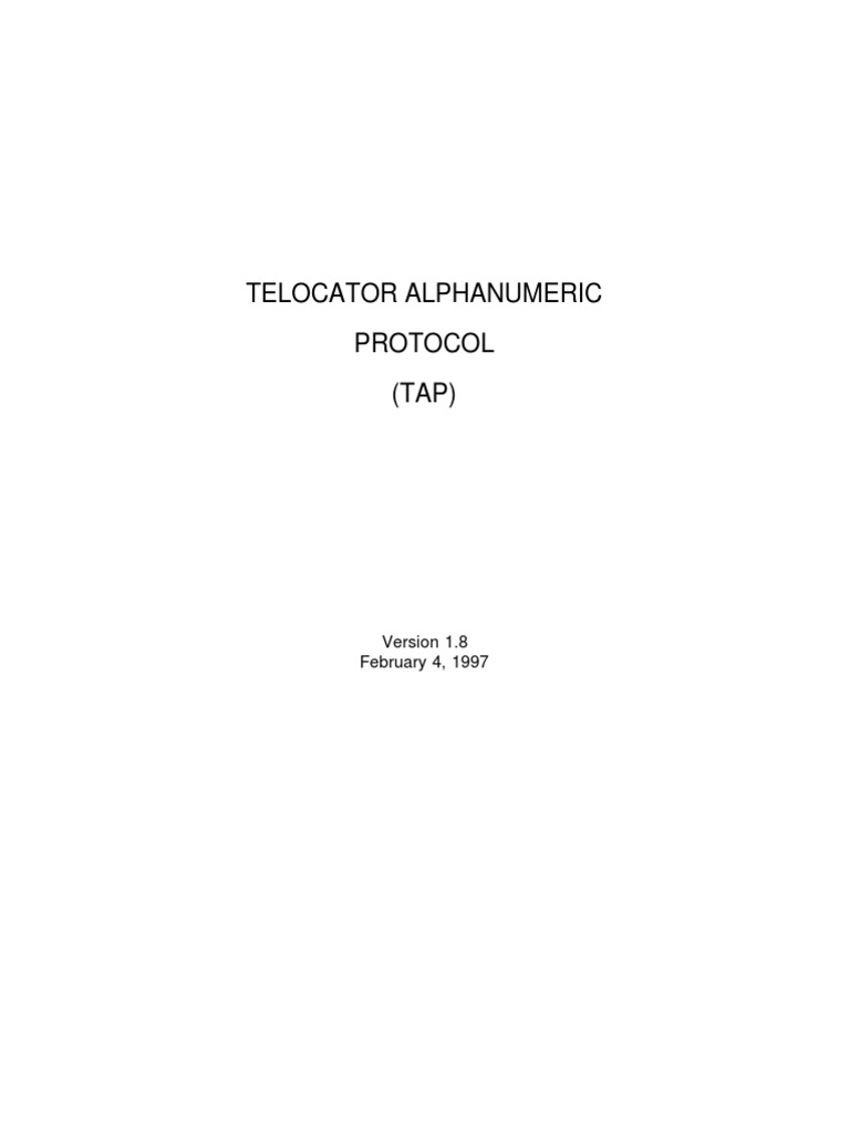 TAP Protocol Version 1.8 Overview | PDF | Integer (Computer Science ...