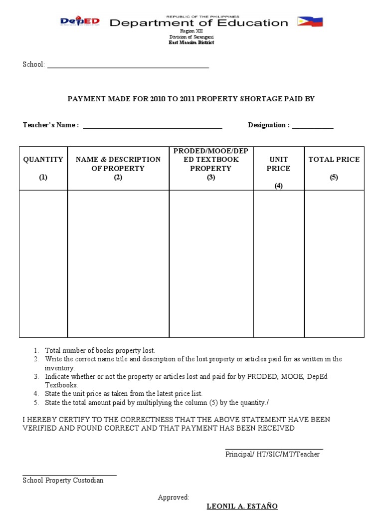 Property Custodian Forms | PDF | Business