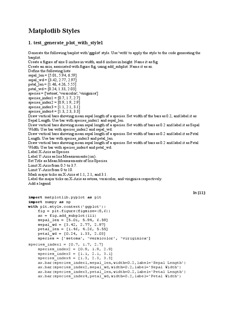 Matplotlib Styles | PDF | Length | Cartesian Coordinate System