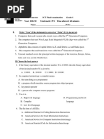 ICT Final Exam For Grade 7 | PDF | Computer Data Storage | Input/Output